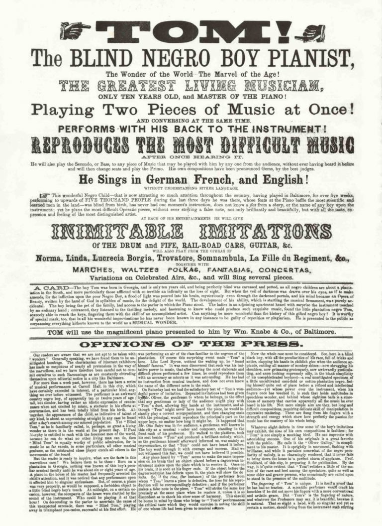 Thomas “Blind Tom” Wiggins - Klinkhart Hall Arts Center